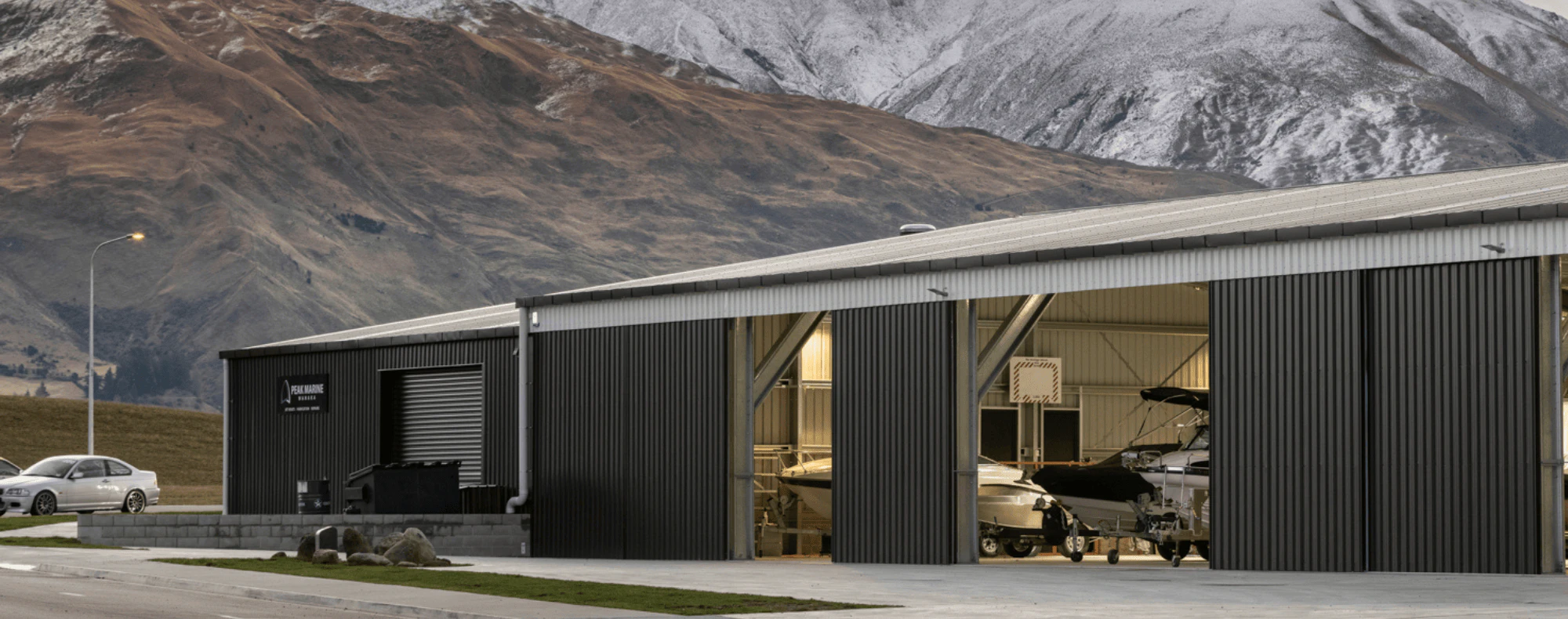 Purpose-Built Cricket Club Shed in COLORSTEEL® Flaxpod | Wide Span Sheds NZ